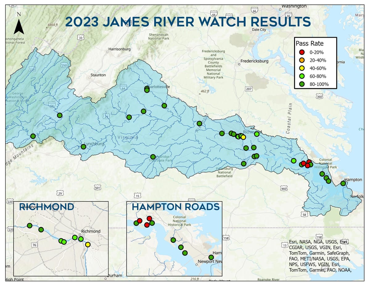 Study: 2 of James River's cleanest water locations are in Henrico