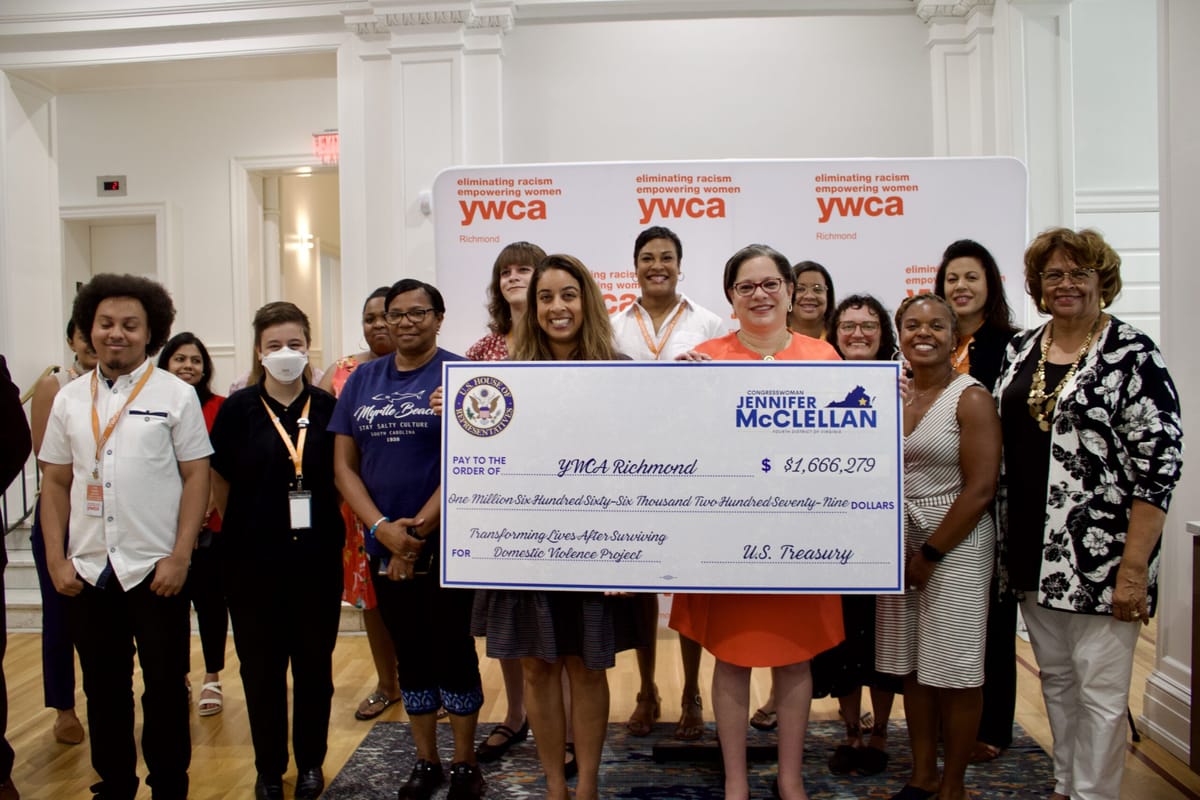 McClellan presents $1.66M check to YWCA of Richmond to help domestic ...